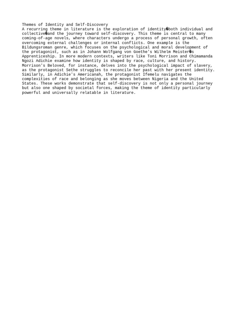 Identity and Self-Discovery | PDF | Social Science | General Fiction