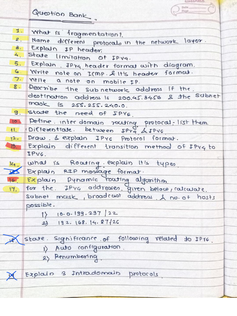 Class Test 1 QB | PDF