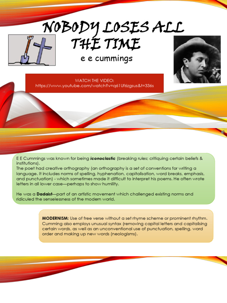 Poem - Nobody Loses All The Time | PDF | Poetry | Letter Case