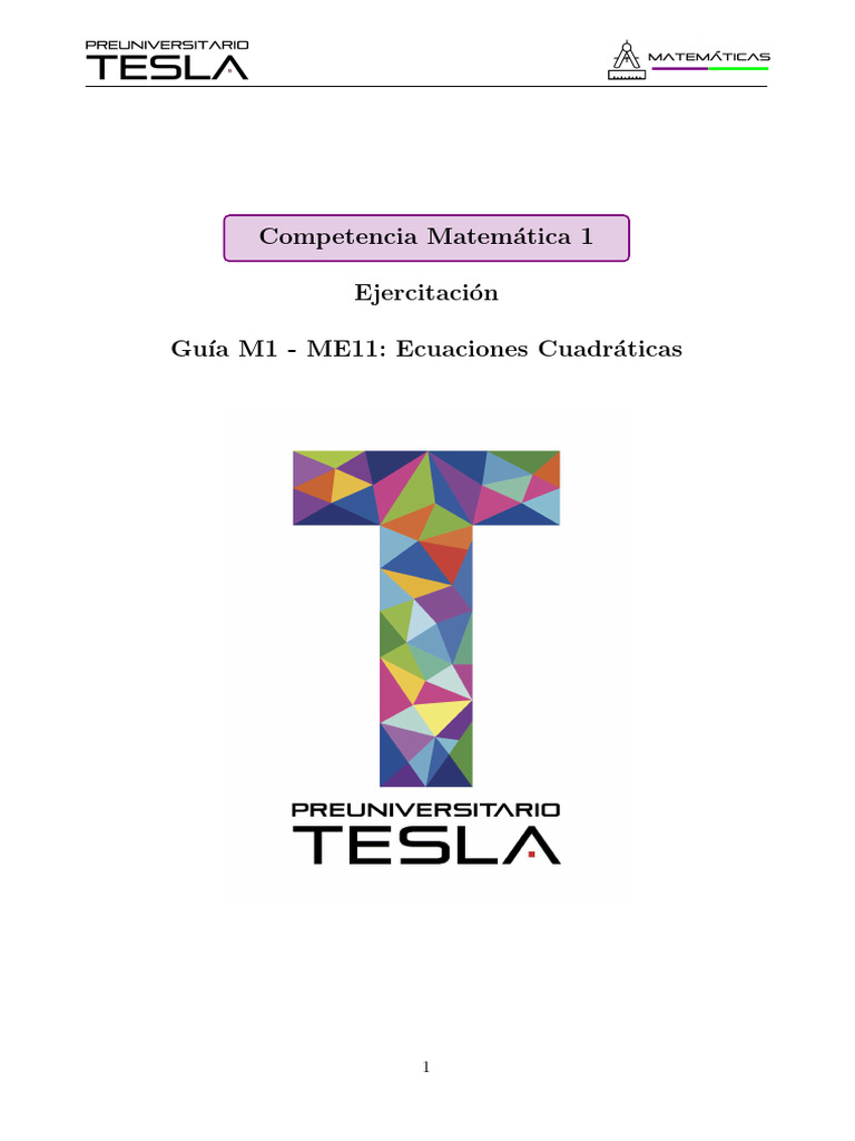 M1-ME11-Ecuaciones-Cuadraticas | PDF | Ecuaciones | Longitud