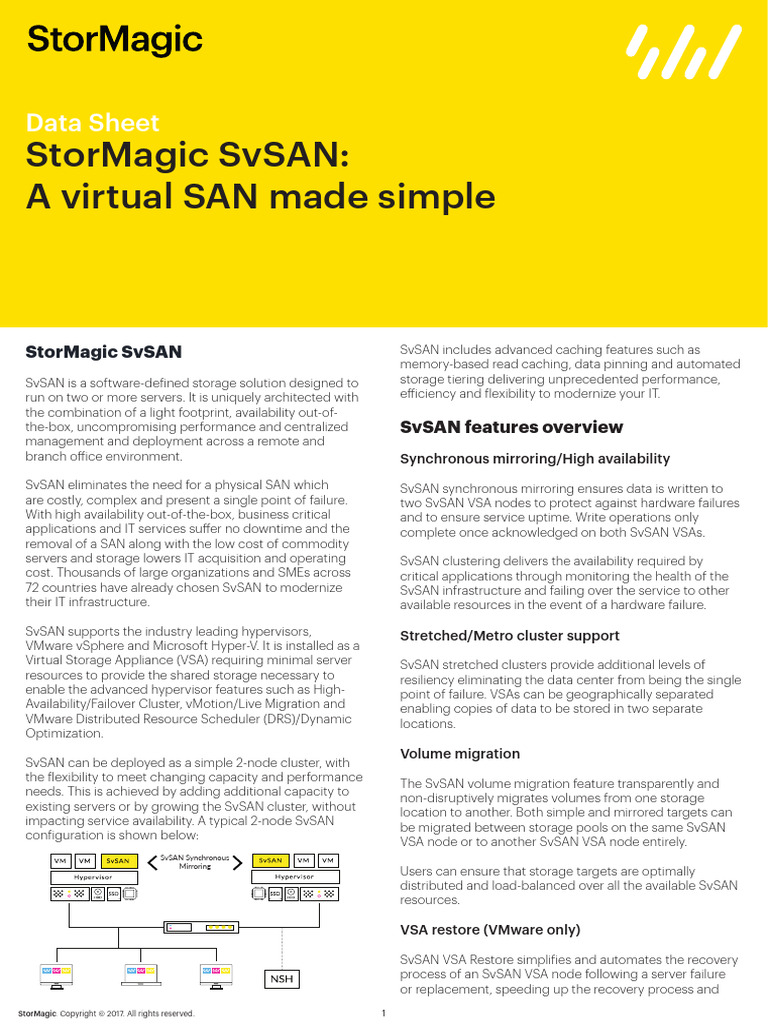 Datasheet Stormagic SvSAN | PDF | Hyper V | Cache (Computing)