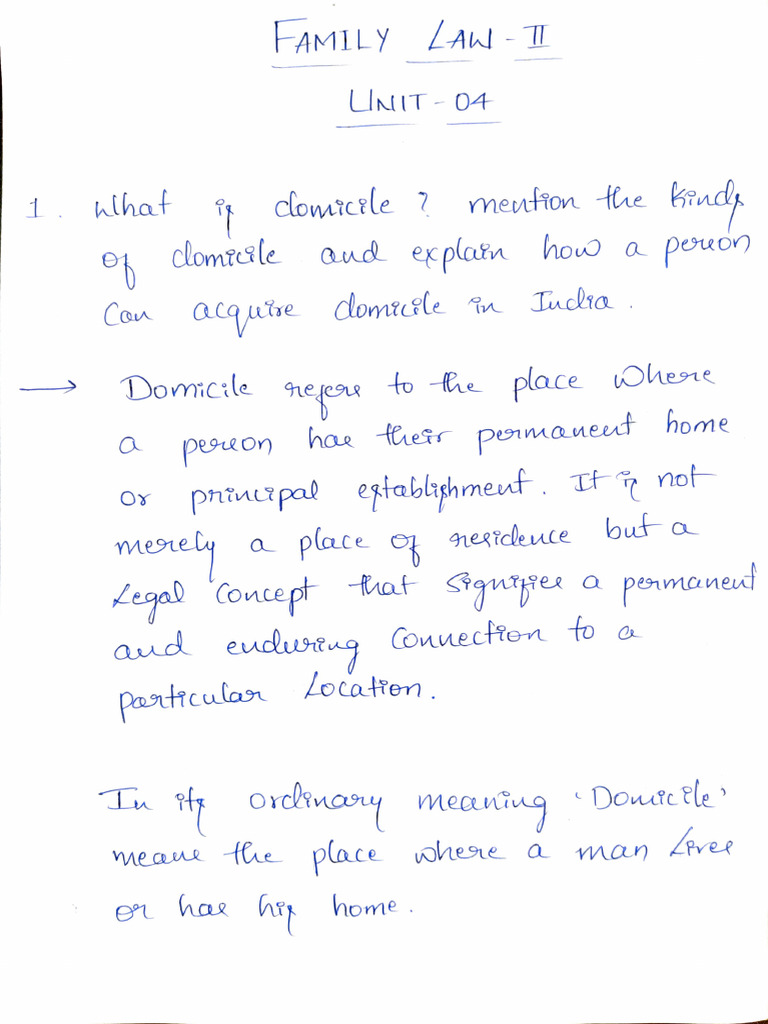 Family Law II - Unit 4 | PDF