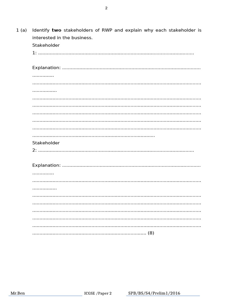 BS paper 2 | PDF | Economies | Business