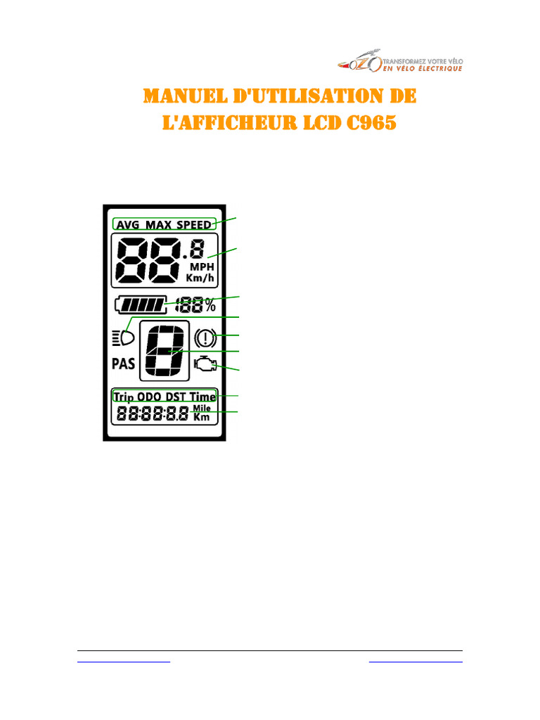 Notice Utilisation Display LCD C965 | PDF | Écran à cristaux liquides