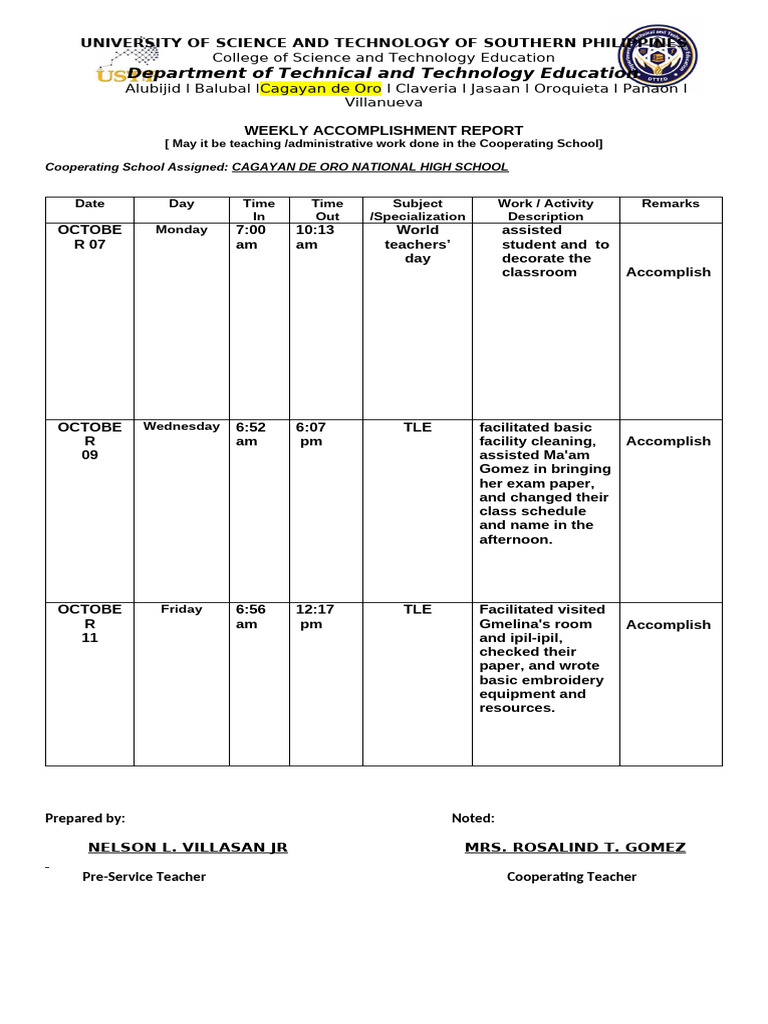 Weekly Accomplishment Report 2 | PDF
