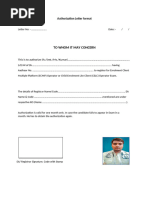 Authorization Letter Format Adhaar Exam | PDF