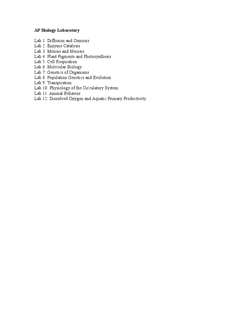 AP Biology Laboratory | PDF | Business