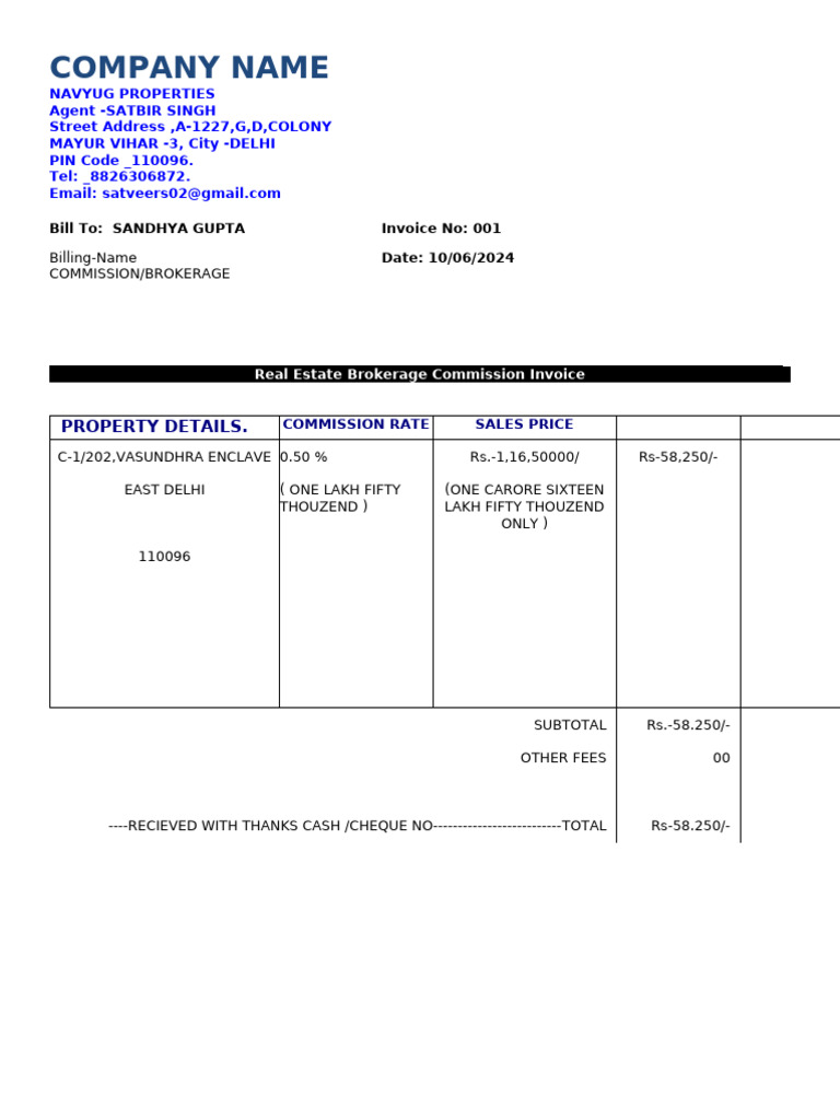 Real-Estate-Brokerage-Commission-Invoice-Template (3) .Doc BROKER ...
