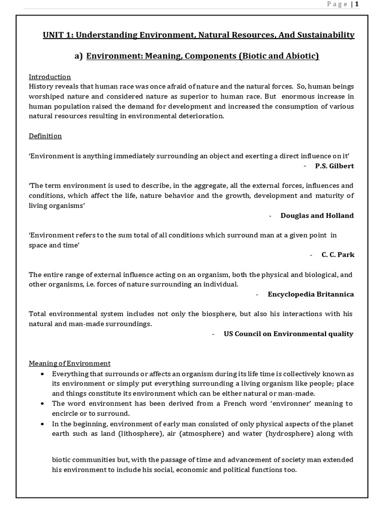 ESS UNIT 1 | PDF | Food Web | Ecology