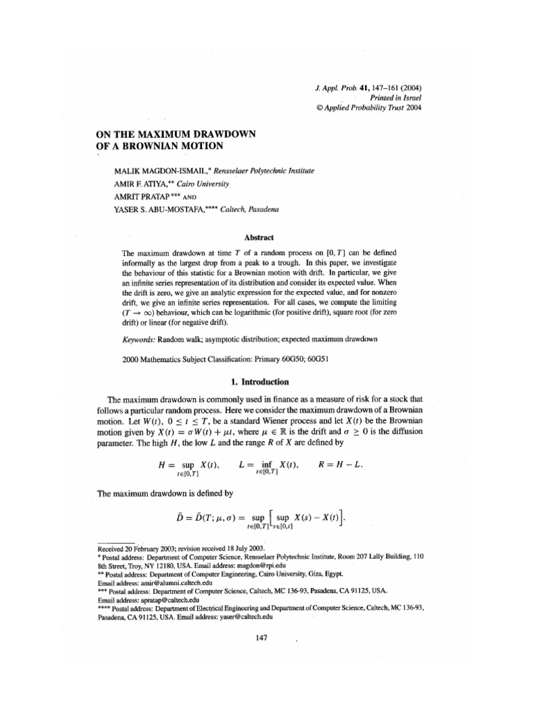 Magdon Ismail2004drawdown | PDF