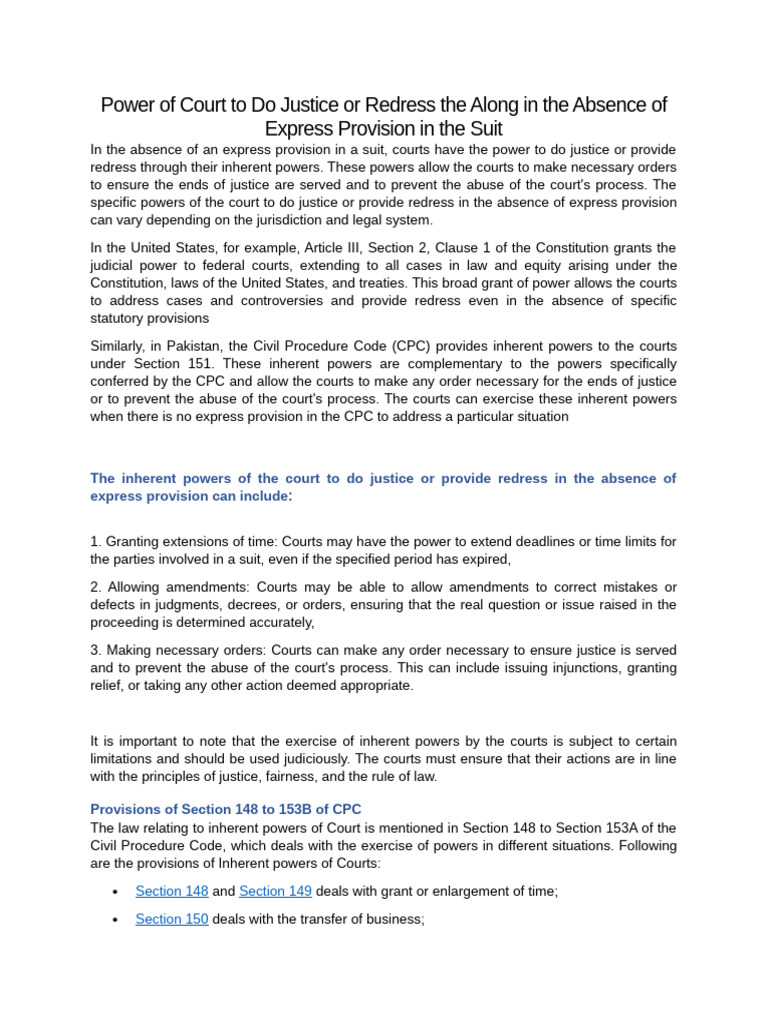 Power of Court (1) | PDF | Equity (Law) | Common Law