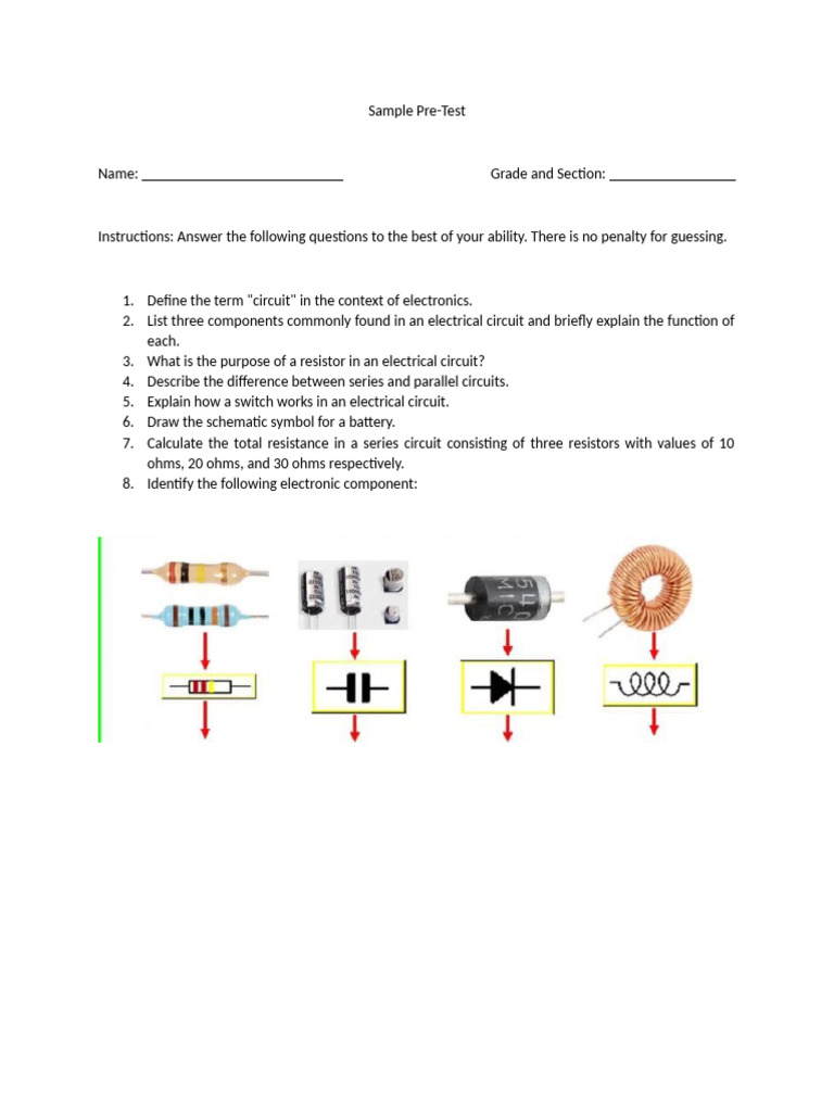 Sample Pre-test | PDF
