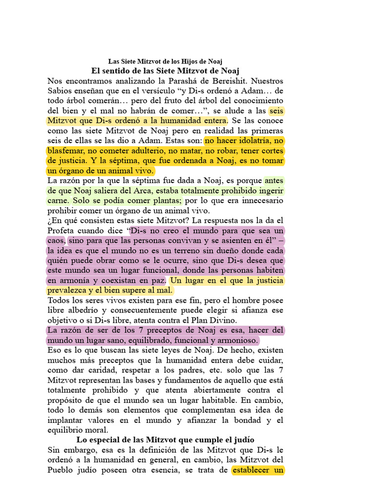 Bereshit PDF | PDF | Mitzvá | Noé