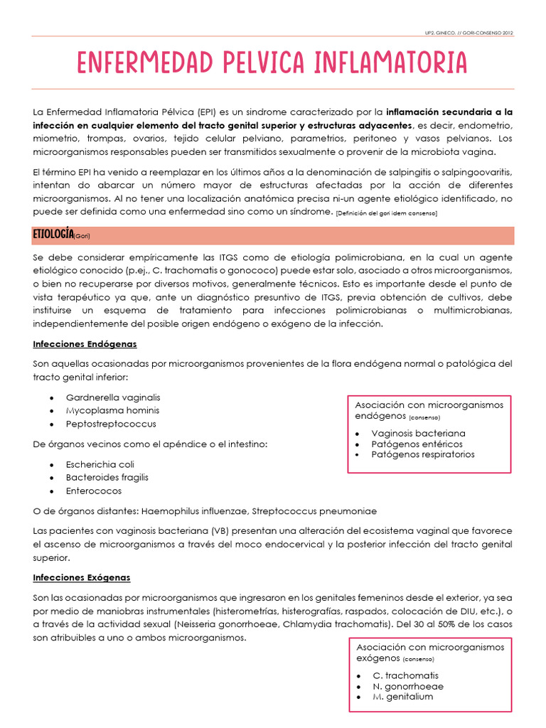 Enfermedad Inflamatoria Pélvica: Causas y Diagnóstico | PDF | Proteína ...