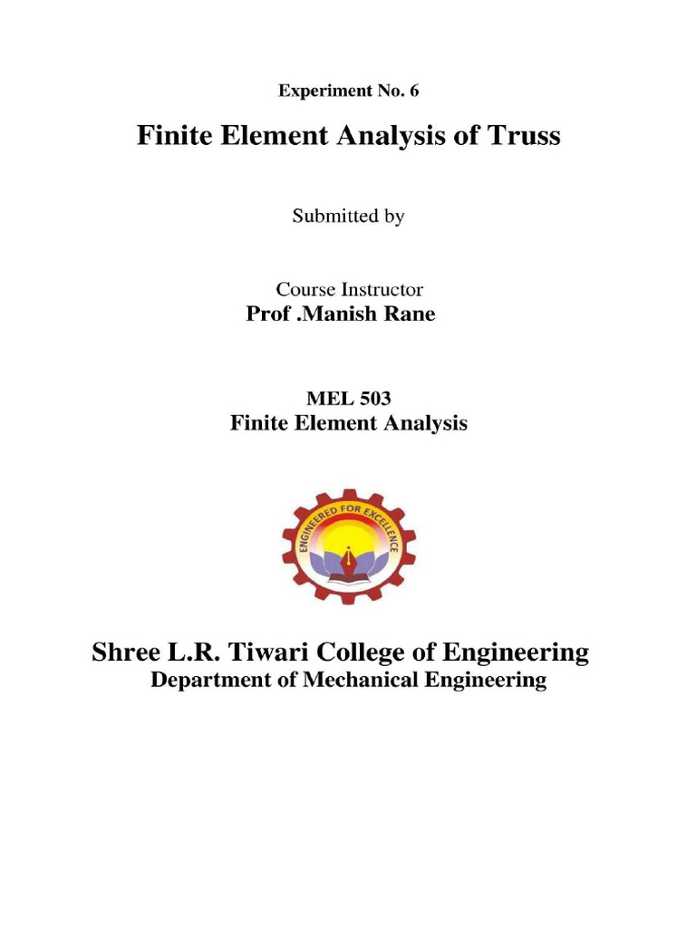 Fea Exp 6 Truss Shared 241003 105932 | PDF