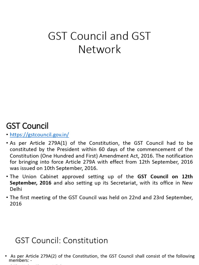 GST Council and GST Network | PDF | Taxes | Governance