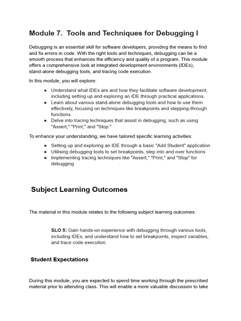 Tools and Techniques For Debugging I | PDF | Integrated Development Environment | Debugging