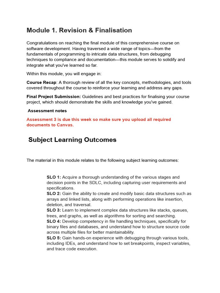Revision & Finalisation | PDF | Software | Computer Programming