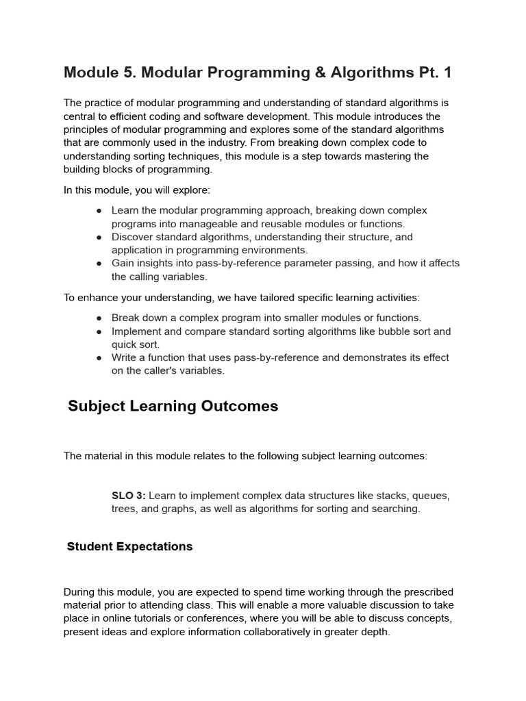 Modular Programming & Algorithms | PDF | Parameter (Computer Programming) | Modular Programming