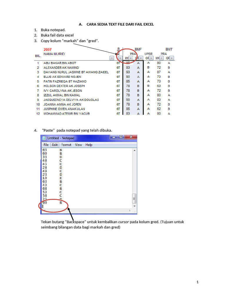 Cara Simpan Data Excel ke Text File | PDF