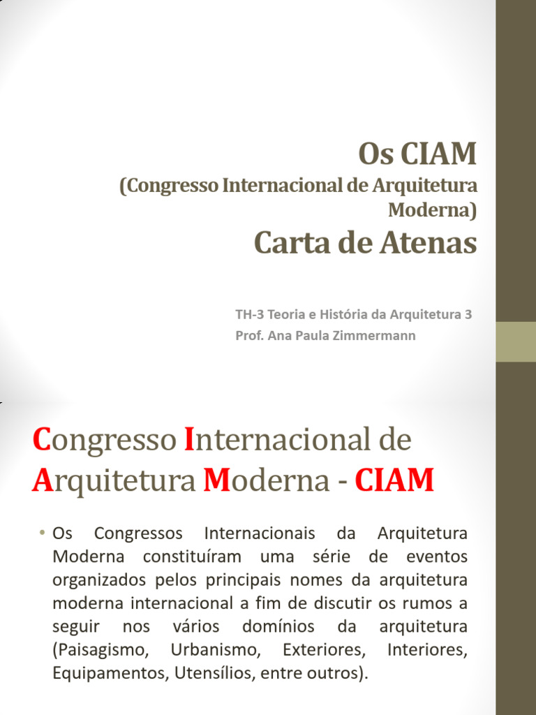 aula13-CIAM-Carta de Atenas | PDF | Ciências Sociais | Arte