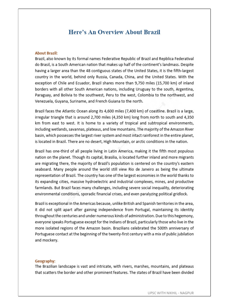 Brazil | PDF | South America | Brazil