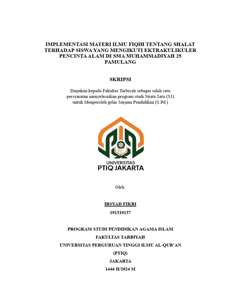 Skripsi Irsyad Edit Fix BGT | PDF Skripsi Irsyad Edit Fix BGT | PDF