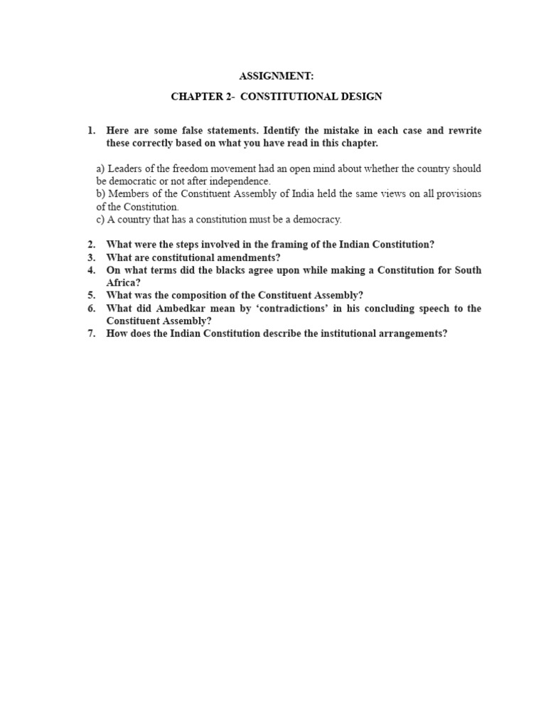 Assignment - Constitutional Design | PDF