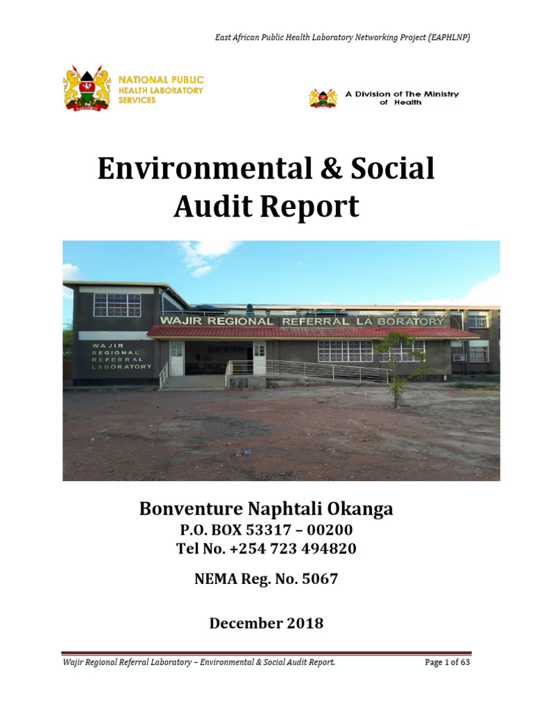 Environmental and Social Audit Report For Wajir Regional Referral ...