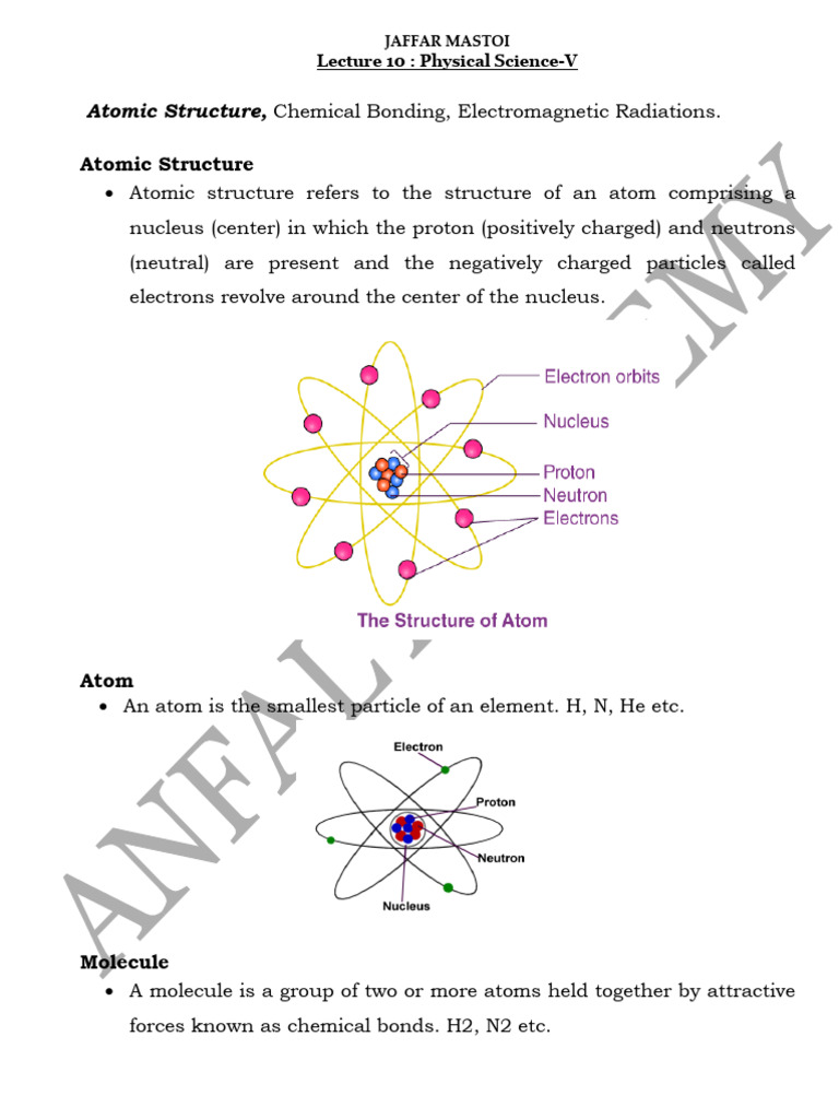 Atomic Structure and Chemical Bonding | PDF | Gamma Ray | Chemical Bond