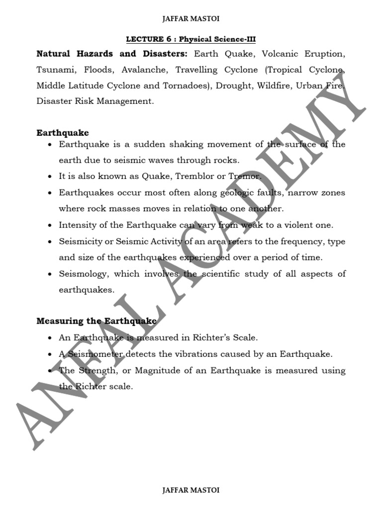 Natural Hazards: Earthquakes, Tsunamis, Floods | PDF | Volcano ...