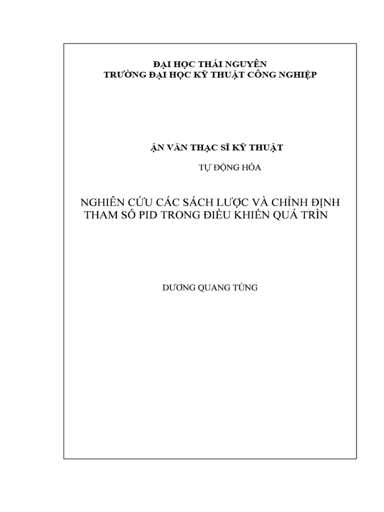 (123doc) Nghien Cuu Cac Sach Luoc Va Chinh Dinh Tham So Cho Bo Pid Trong Dieu Khien Qua Trinh | PDF