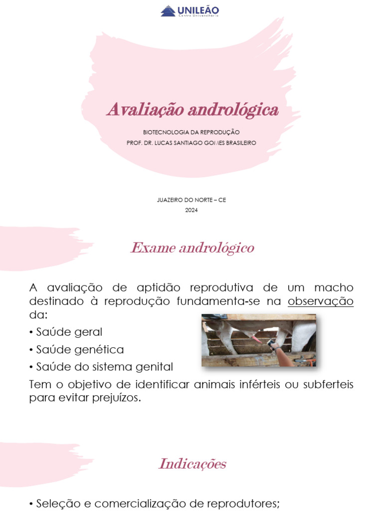 Avaliação Andrológica em Reprodutores | PDF | Testículo | Ejaculação
