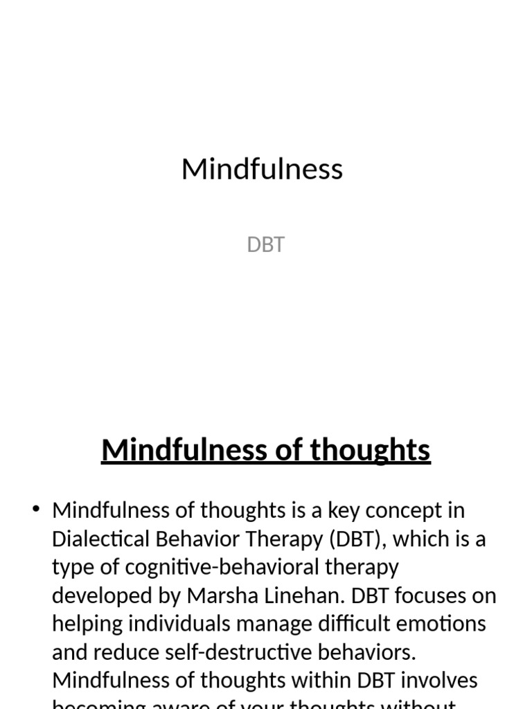 Mindfullness Skill DBT | PDF | Dialectical Behavior Therapy | Mindfulness