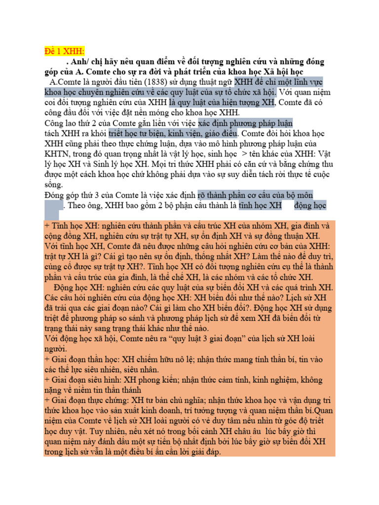 Đề cương XHH | PDF