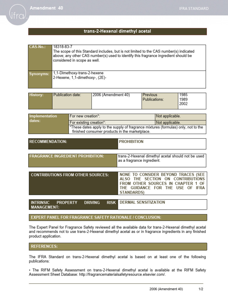 Trans-2-Hexenal Dimethyl Acetal - 150 | PDF | Technology & Engineering