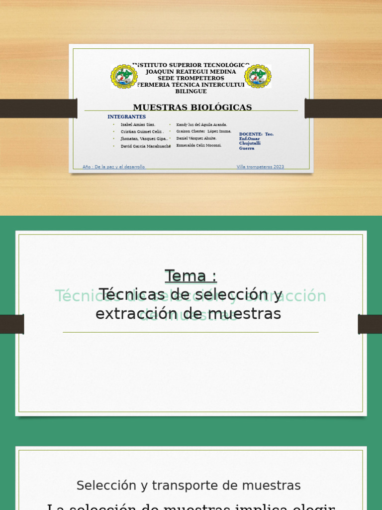 Diap. Muestras Biológicas | PDF | Heces | Laboratorios