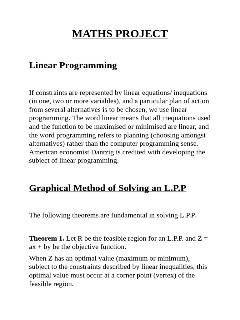 MATHS PROJECT (1) | PDF | Time Series | Linear Programming