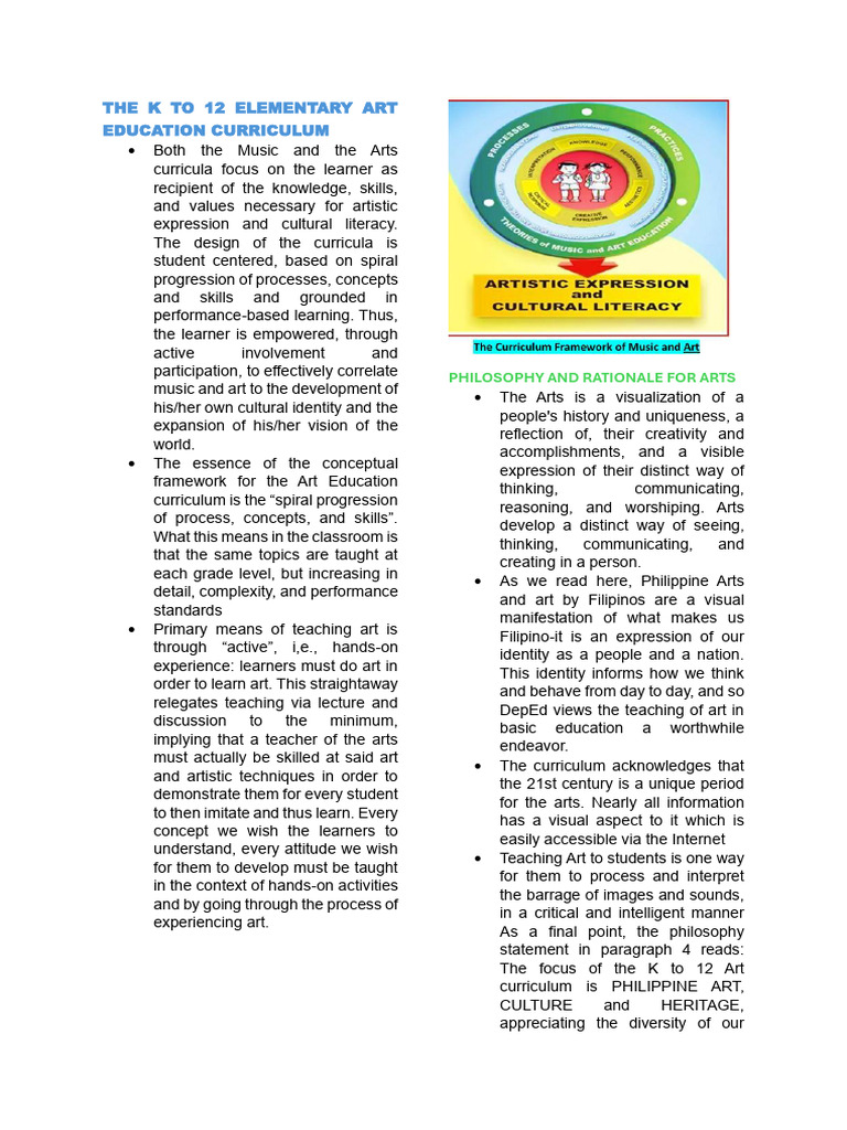 ARTS HANDOUTS | PDF | Curriculum | Teachers