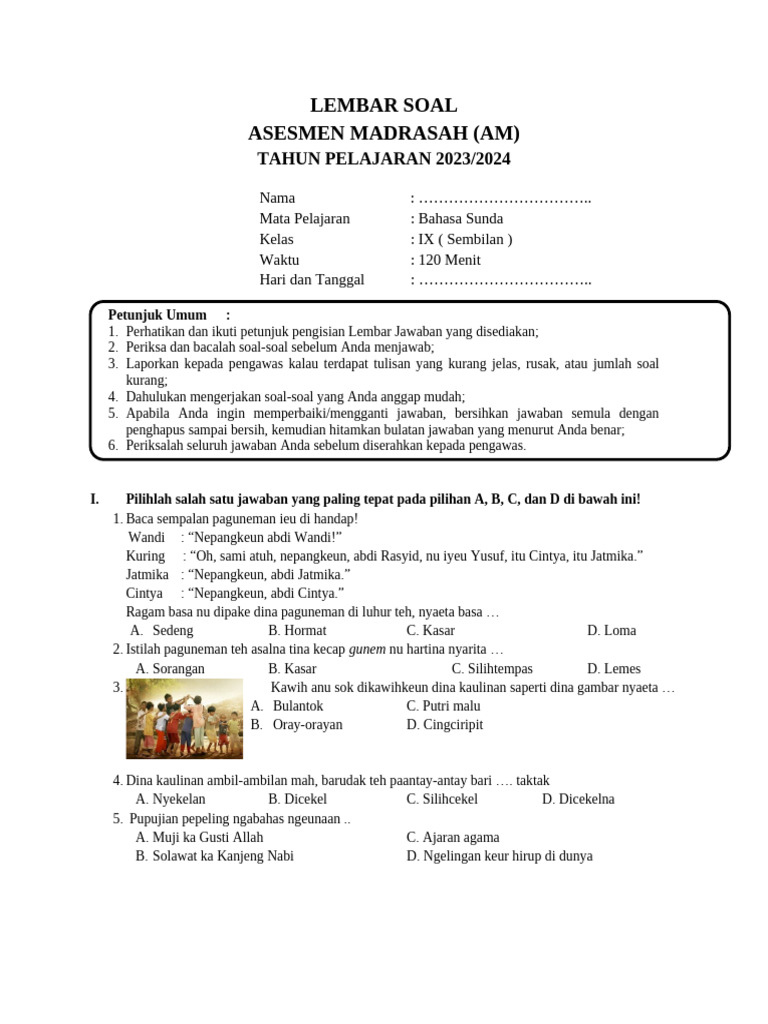 Soal Am Basun | PDF