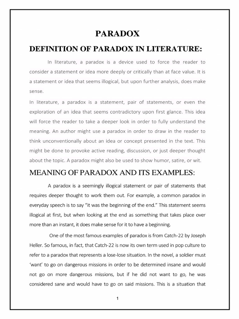 Paradox | PDF