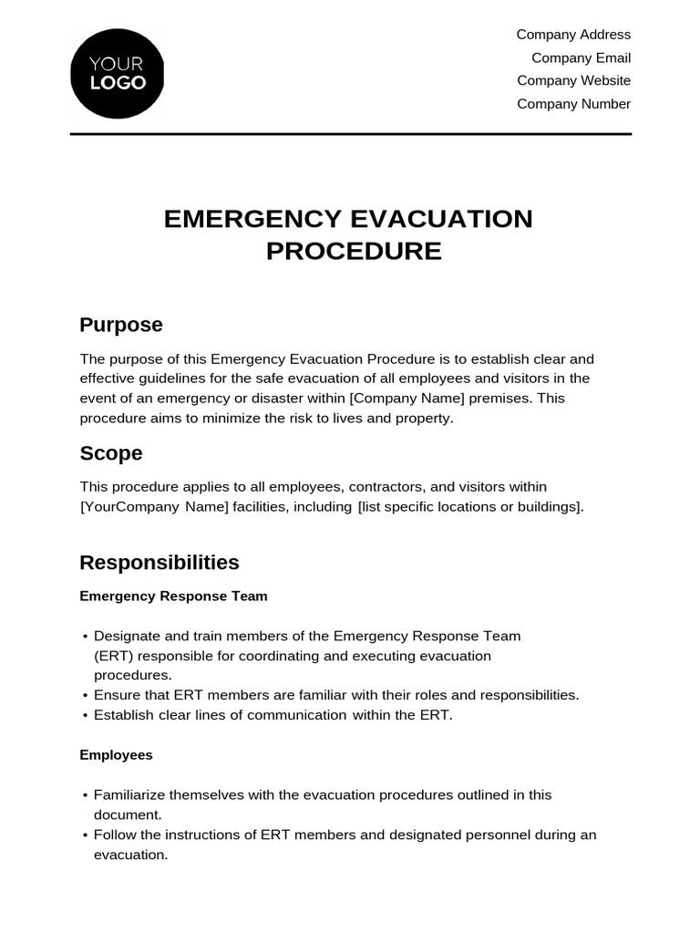 Emergency Evacuation Procedure Template | PDF | Emergency Evacuation ...