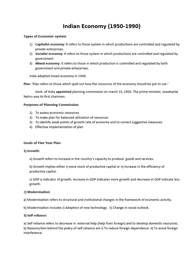 Indian Economy (1950-1990) | PDF | Green Revolution | Agriculture