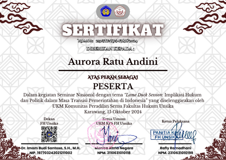 (Bulk 1) Sertifikat Peserta Semnas 2024 | PDF | Ilmu Sosial