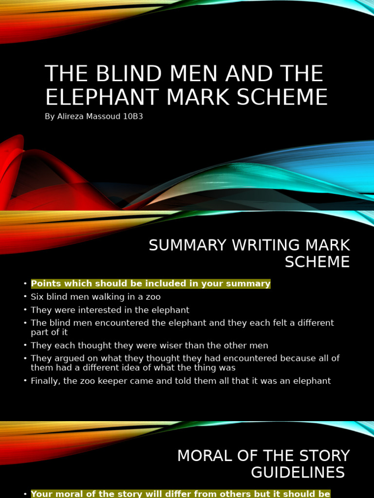 Blind Men and The Elephant Marking Scheme | PDF