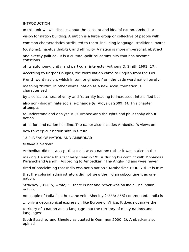 Idea of Nation and Nationalism | PDF | Dalit | Nation