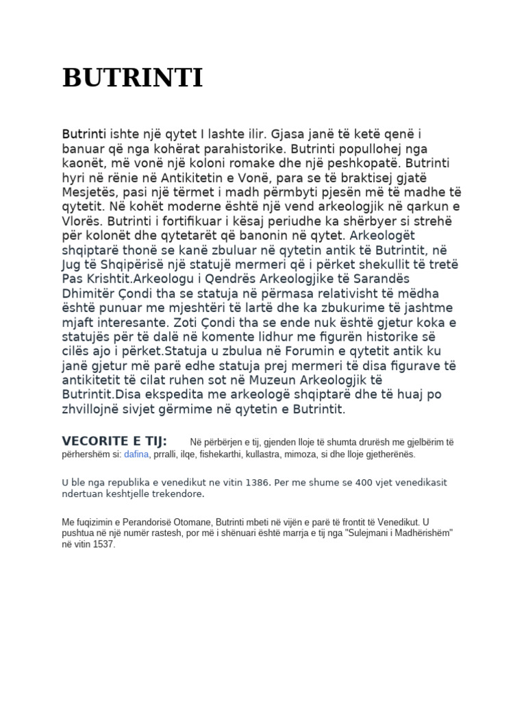BUTRINTI | PDF