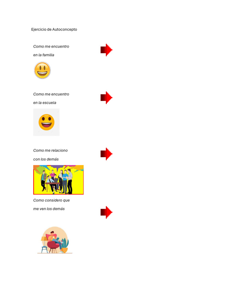 Ejercicio de Autoconcepto | PDF | Estilo de vida