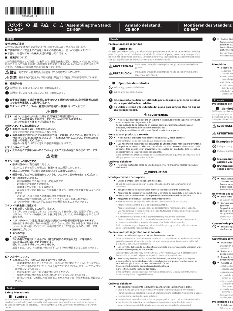 Manual Casio CS-90P (Español - 2 Páginas) | PDF | Tornillo