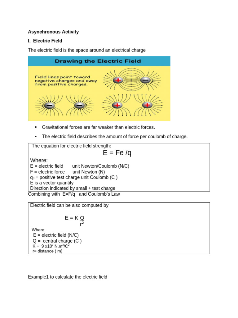 Asynchronous Activity Physics | PDF | Electric Field | Force